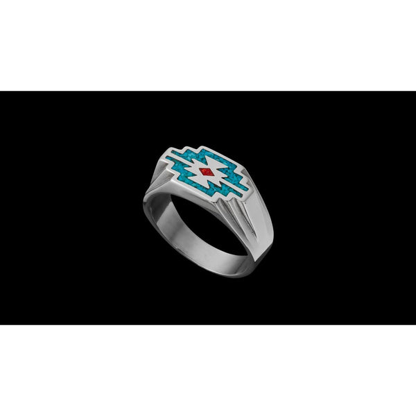 Zia Ring, Turquoise Ring, 925 Sterling Silver Ring, Everlasting Life ...